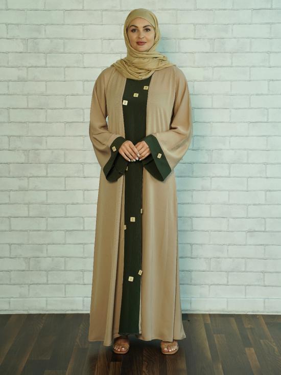 Indonesian Zoom Simple Free Size Abaya With Show Button On Front In ...